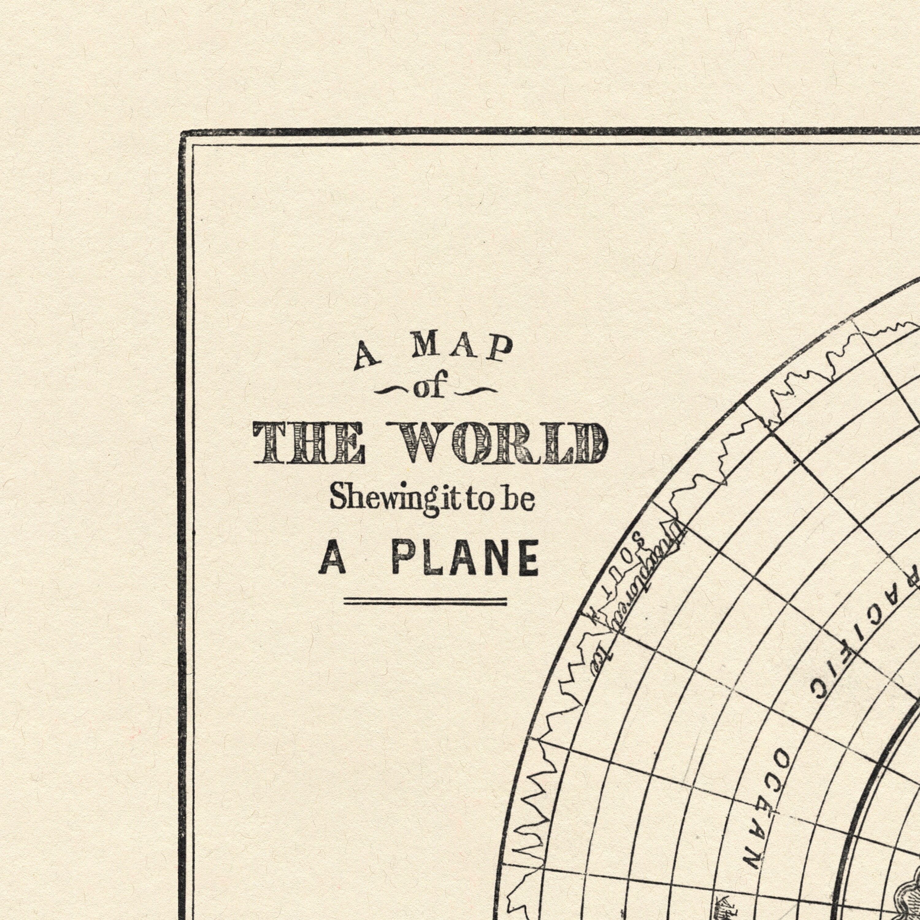 A Map of the World Shewing It to Be a Plane Vintage Flat | Etsy UK