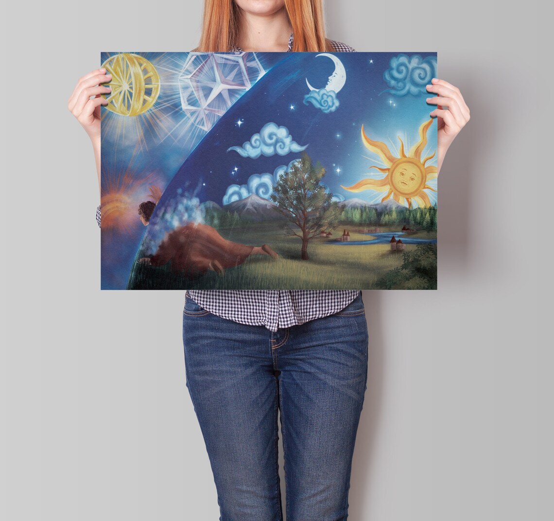 Flammarion Print Flat Earth Art Featuring Enclosed World - Etsy