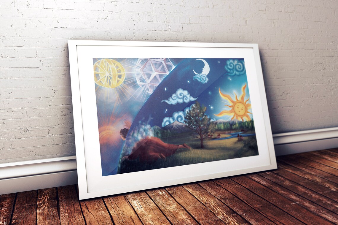 Flammarion Print Flat Earth Art Featuring Enclosed World - Etsy