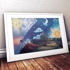 Flammarion Print - Flat Earth Art Featuring Enclosed World Cosmology ...