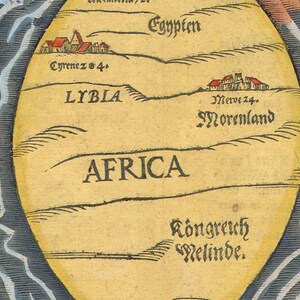 The Bünting Clover Leaf Map (the World in a Cloverleaf) Old Map, Large ...