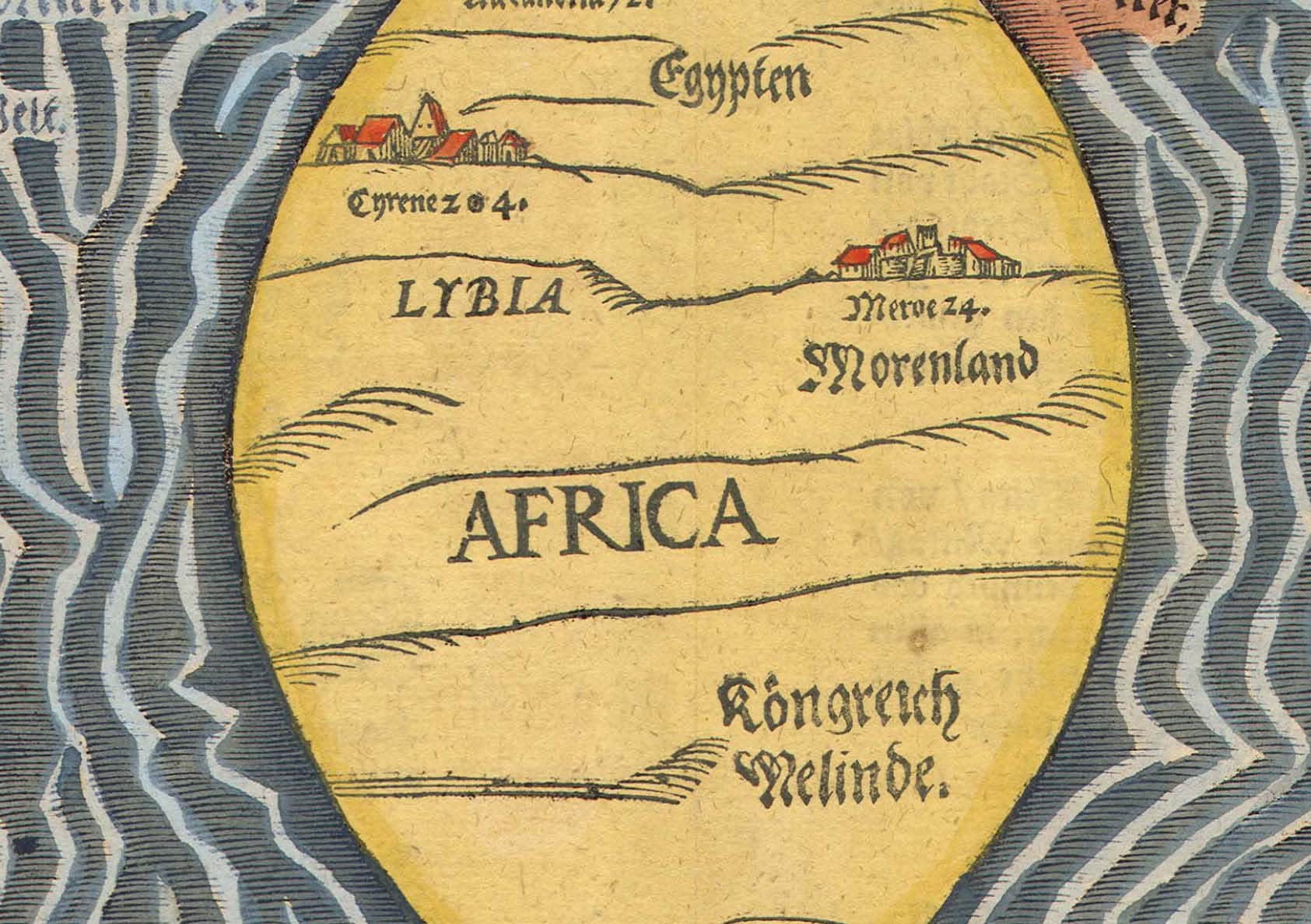 The Bünting Clover Leaf Map (the World in a Cloverleaf) Old Map, Large ...