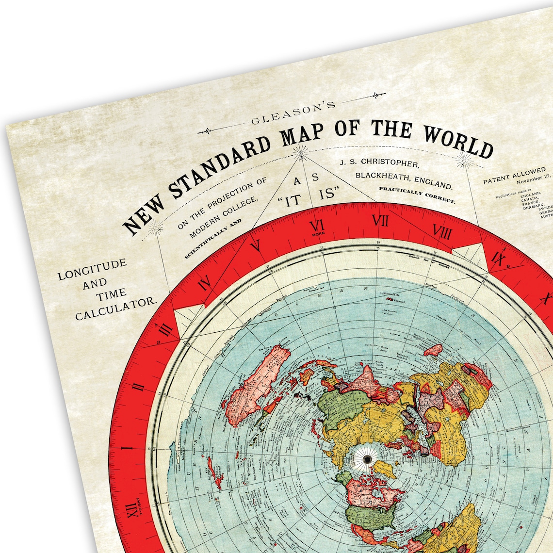Flat Earth Map : Alex Gleason's New Standard Map of the - Etsy Australia