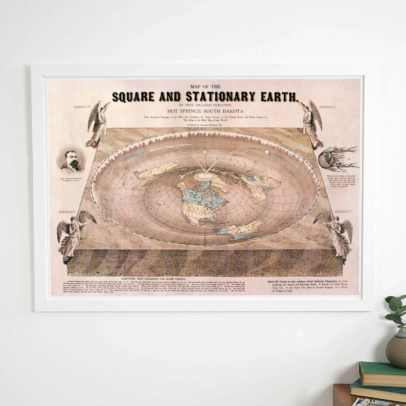 Orlando Ferguson Square and Stationary Flat Earth Map Poster - Etsy UK