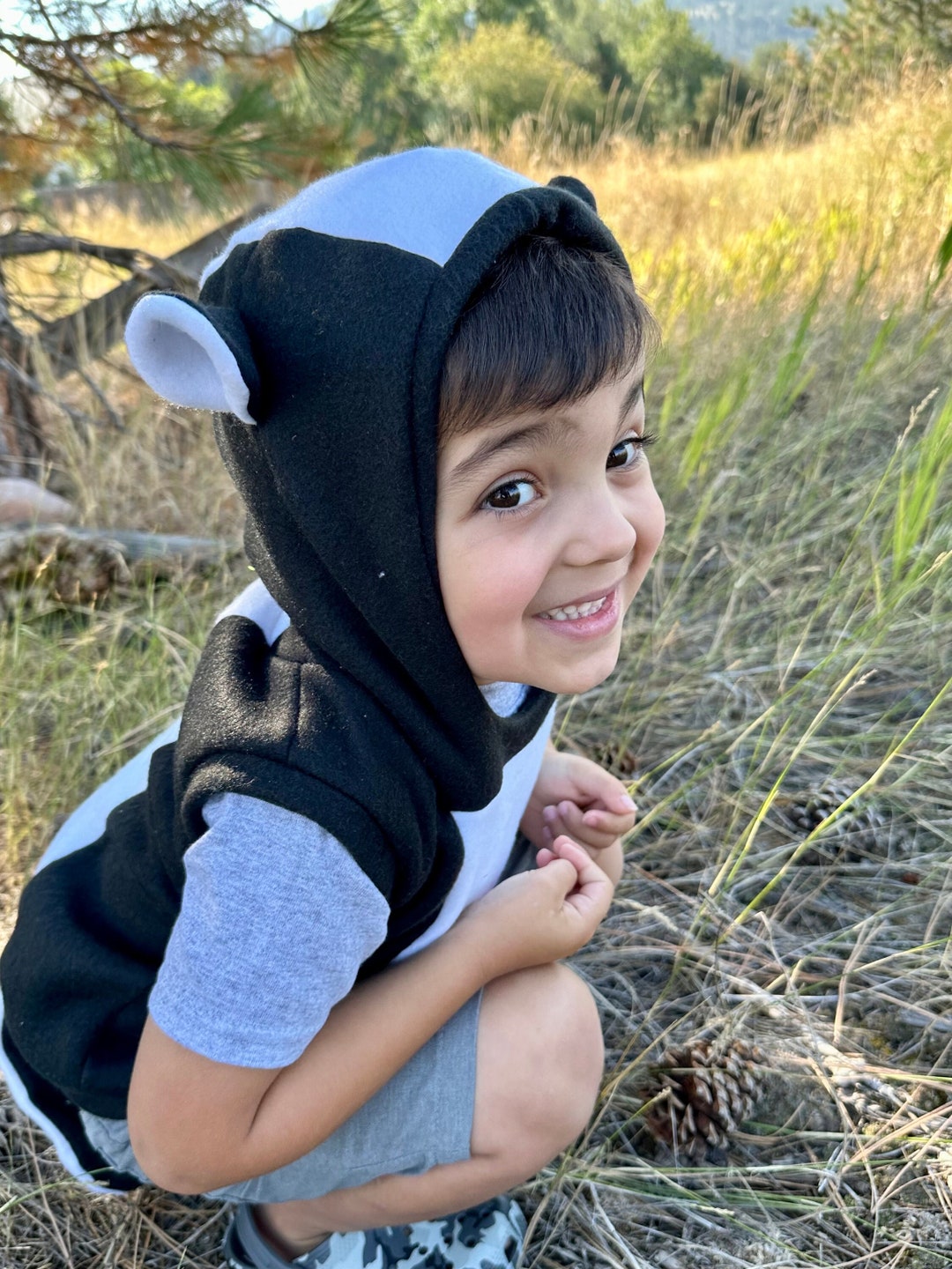 Hooded Skunk Costume for Kids, Toddler Halloween Dress Up, Animal ...