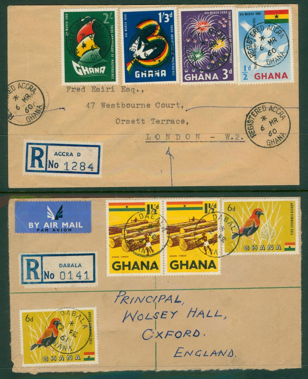 Ghana 1959 to 1968 Collection of 10 Airmail Covers Including Air ...