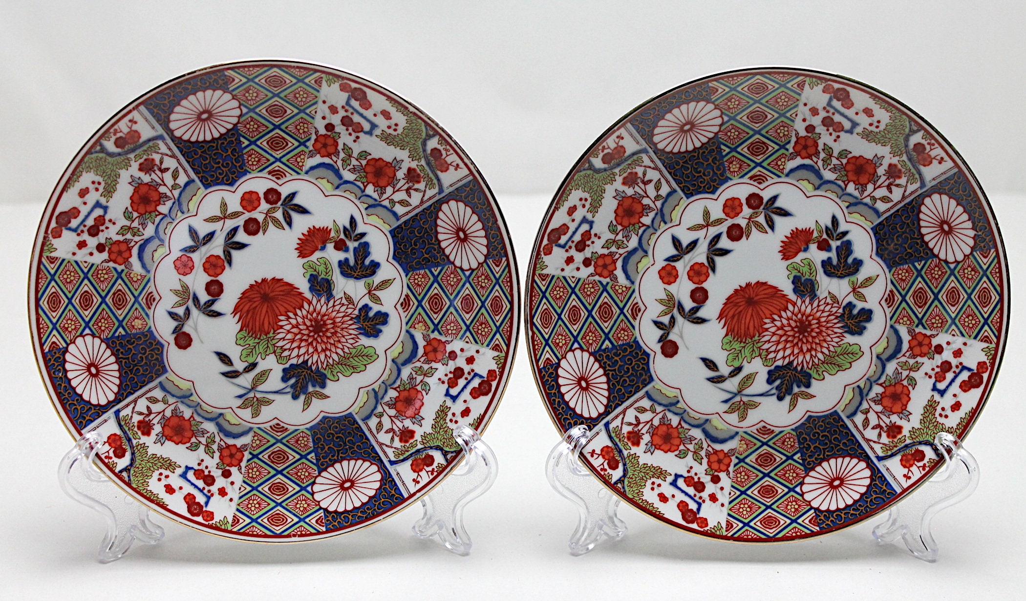 A Vintage Pair of Modern Oriental Imari Pattern Style Plates | Etsy