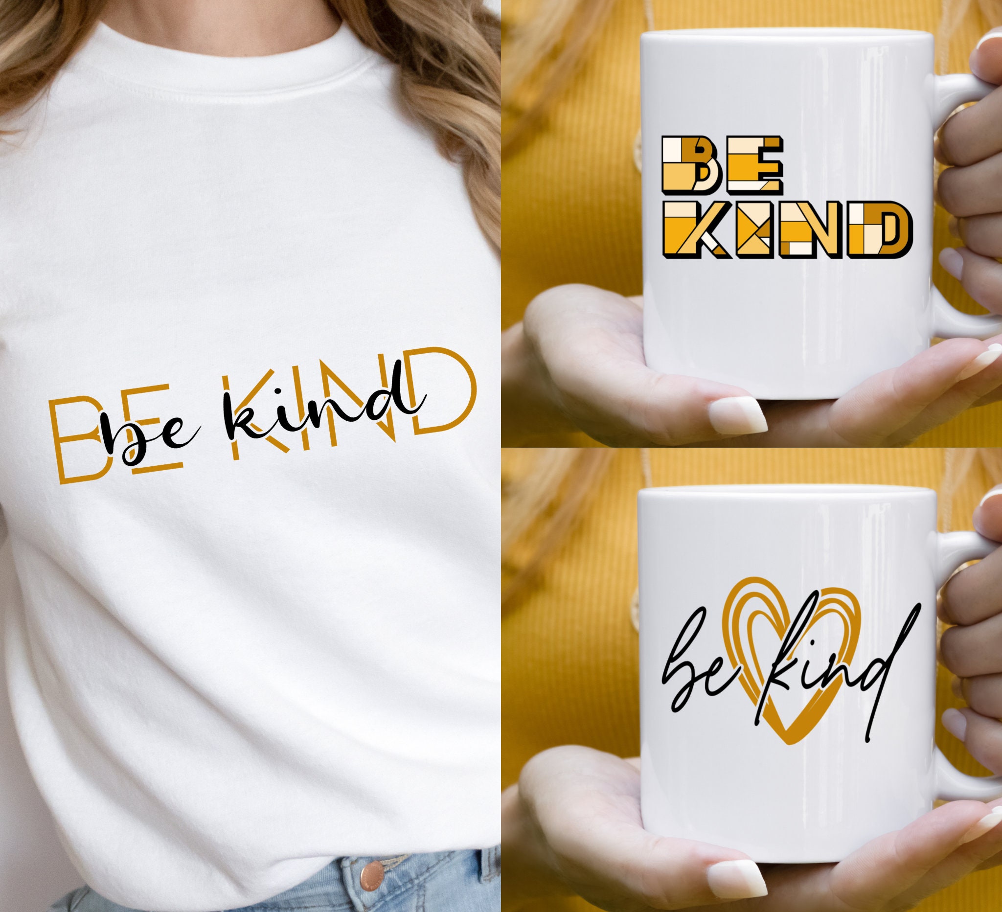 Be Kind Bundle SVG Bundle PNG POD Positive Quotes - Etsy