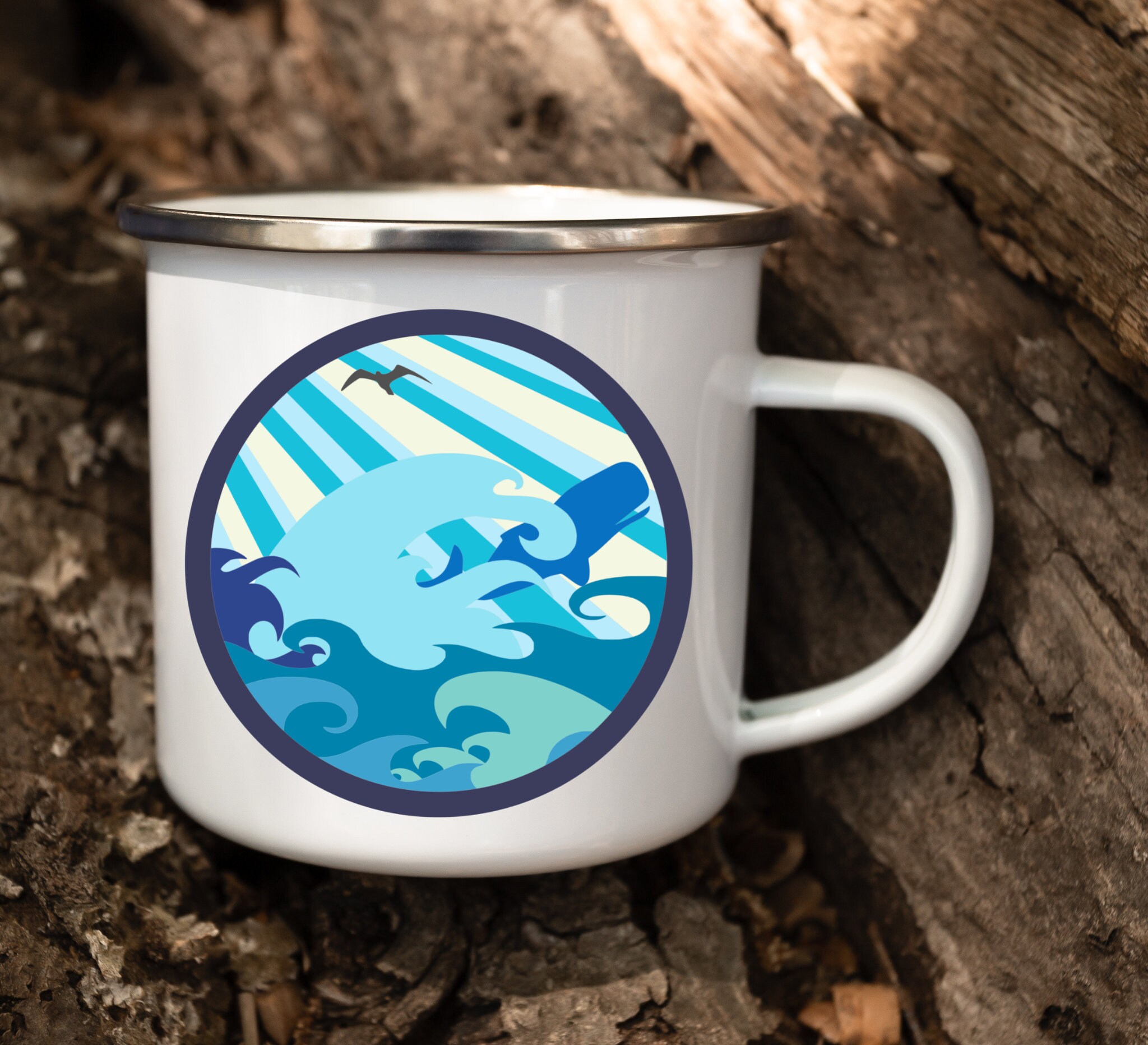 Ocean Waves Round SVG Whale SVG Whale Ocean View Waves - Etsy