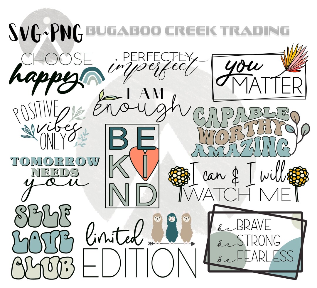 Inspiring, SVG Bundle, PNG Bundle, Positive Quotes, Affirmation ...