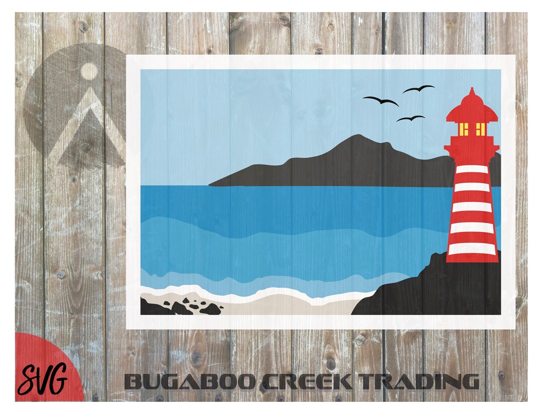 Lighthouse SVG, Nautical SVG, Lighthouse Sea SVG, Laser Cut, Silhouette ...