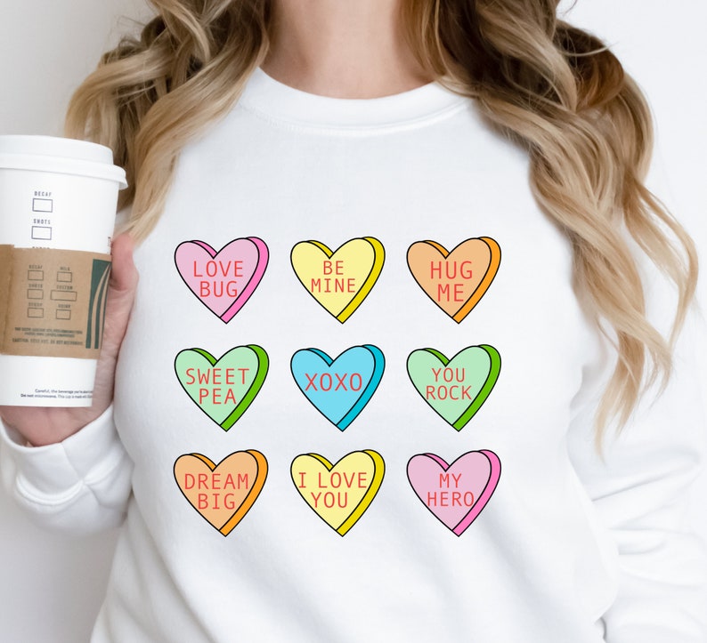 Conversation Hearts, Candy Hearts, SVG, PNG, POD, Happy Valentine's Day ...