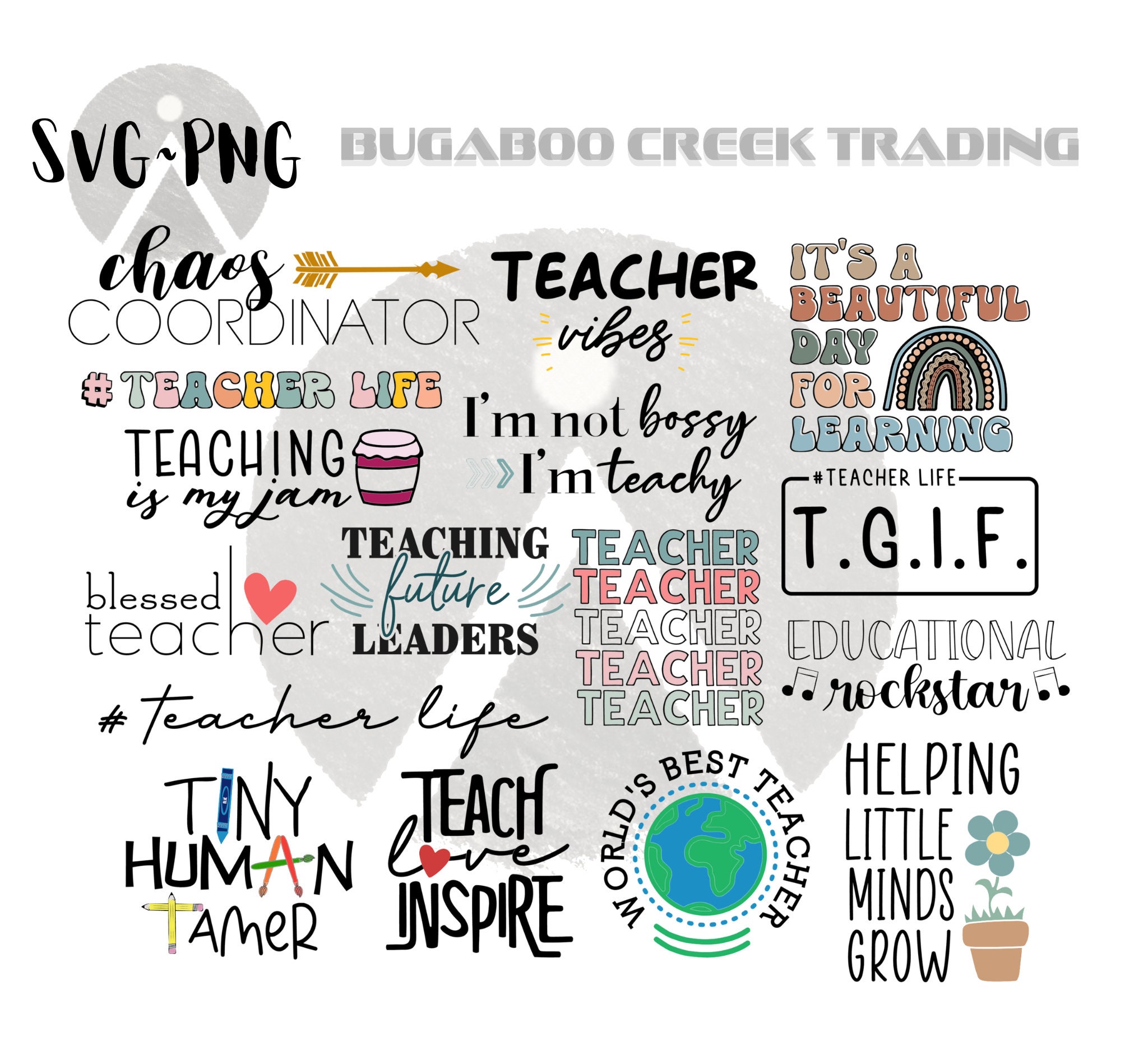 Teacher, Bundle SVG, Bundle PNG, POD, Back to School, Appreciation ...