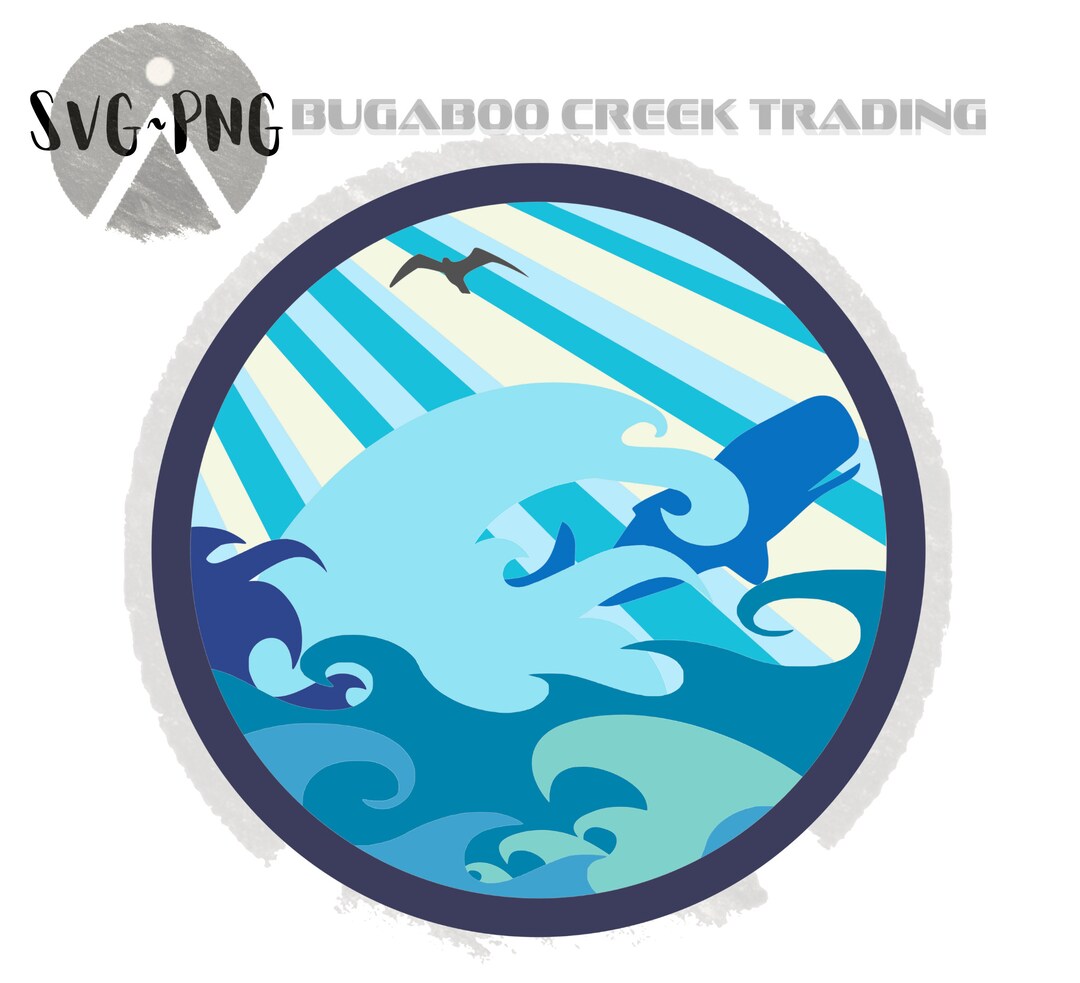 Ocean Waves, Round SVG, Whale SVG, Whale, Ocean View, Waves, Laser Cut ...