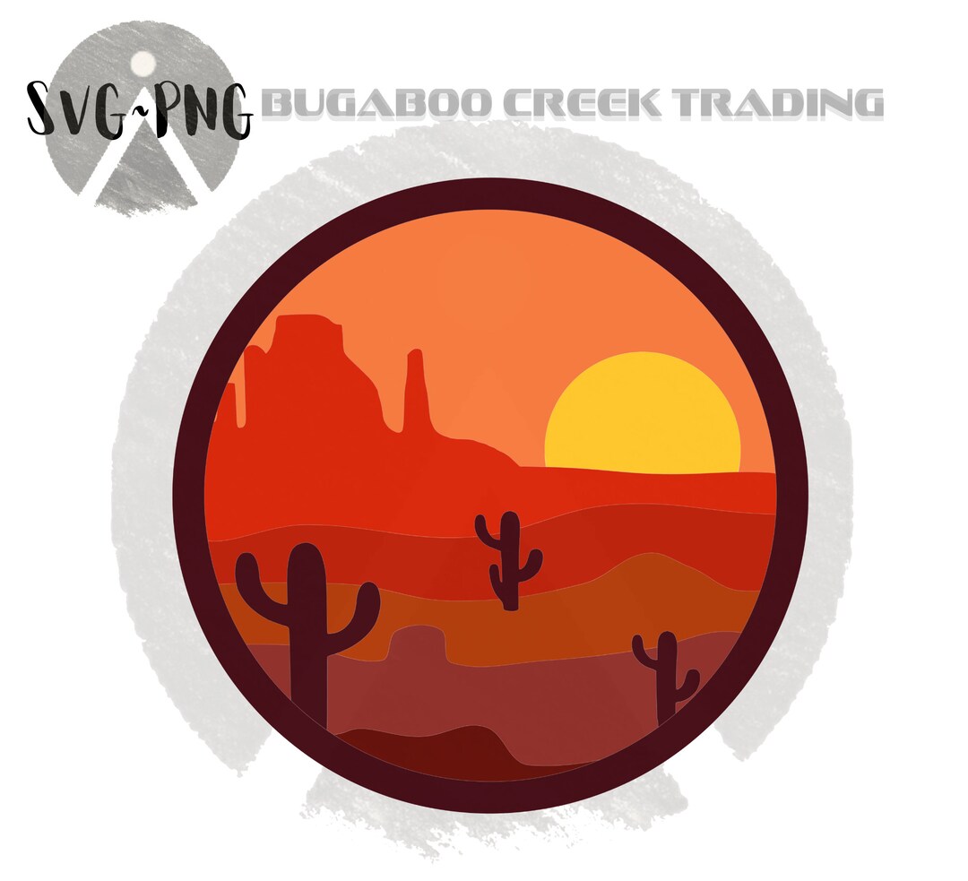 Desert SVG, Desert Round, Desert PNG, Shirt Design, Cactus SVG, Wall ...