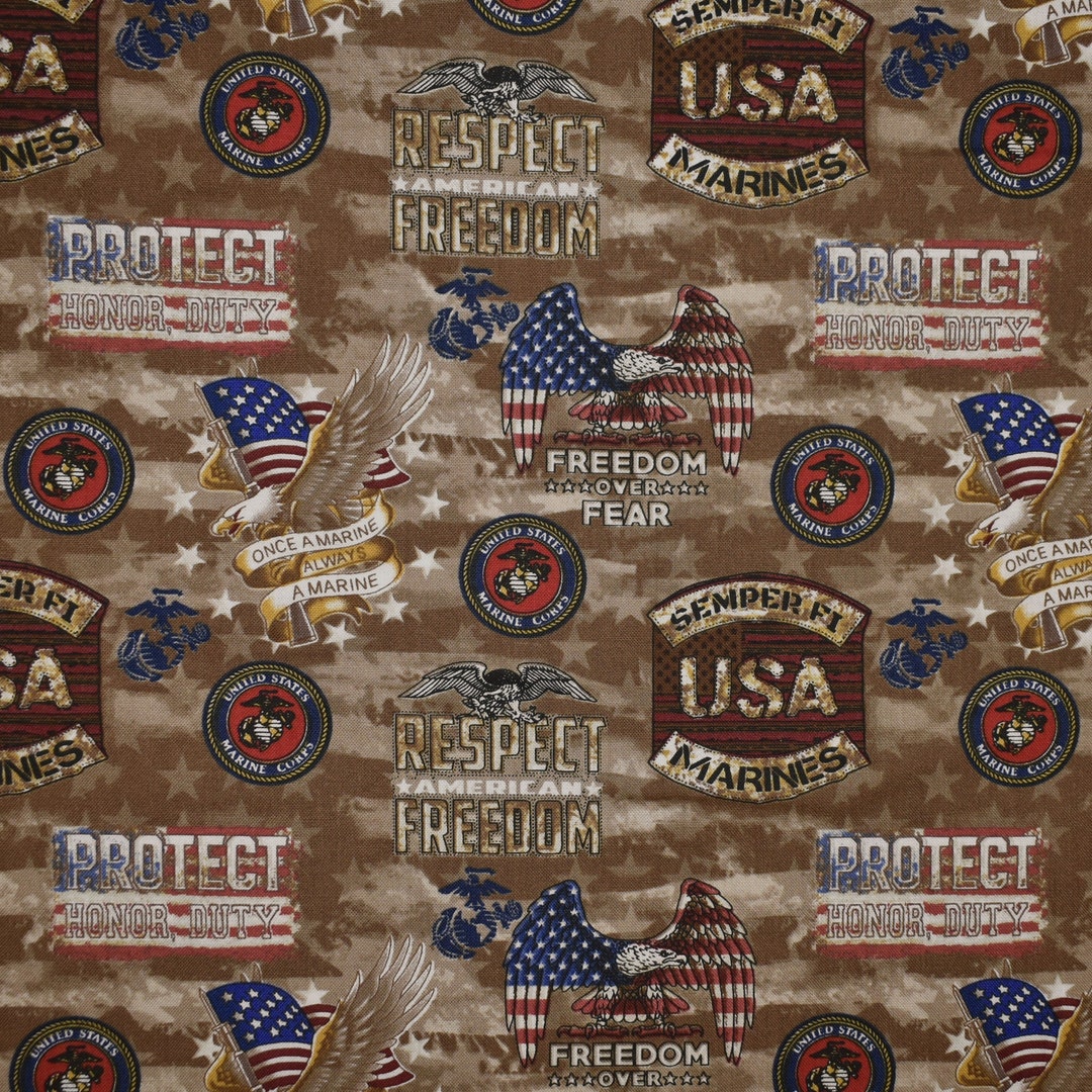 Military Marines Camo Flag Allover - Sykel Enterprises - Premium Cotton ...