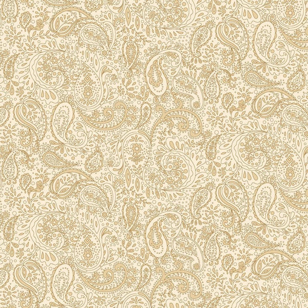 Gold Paisley Fabric Small - Etsy