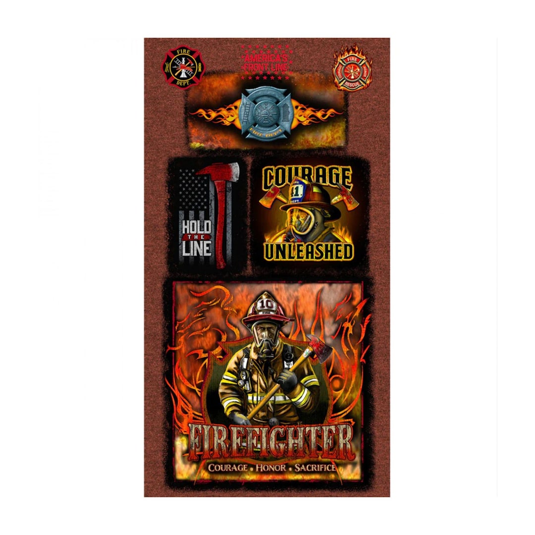 Firefighter Patriot Panel - Sykel Enterprises - Premium Cotton Quilt ...