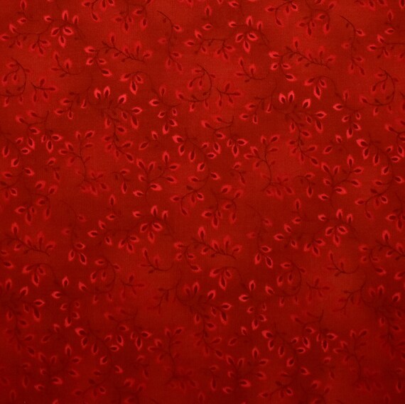 7755-88 Red Vine Leaf Folio Basics by Henry Glass Color Principle 100% ...