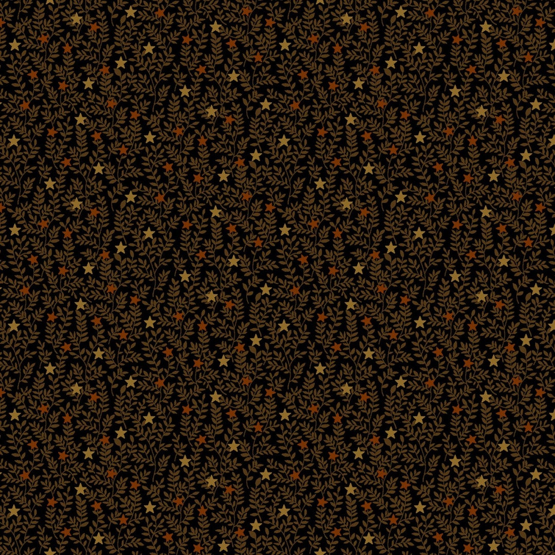 Black Star Vines - Henry Glass Premium Cotton Quilting Fabric by the ...