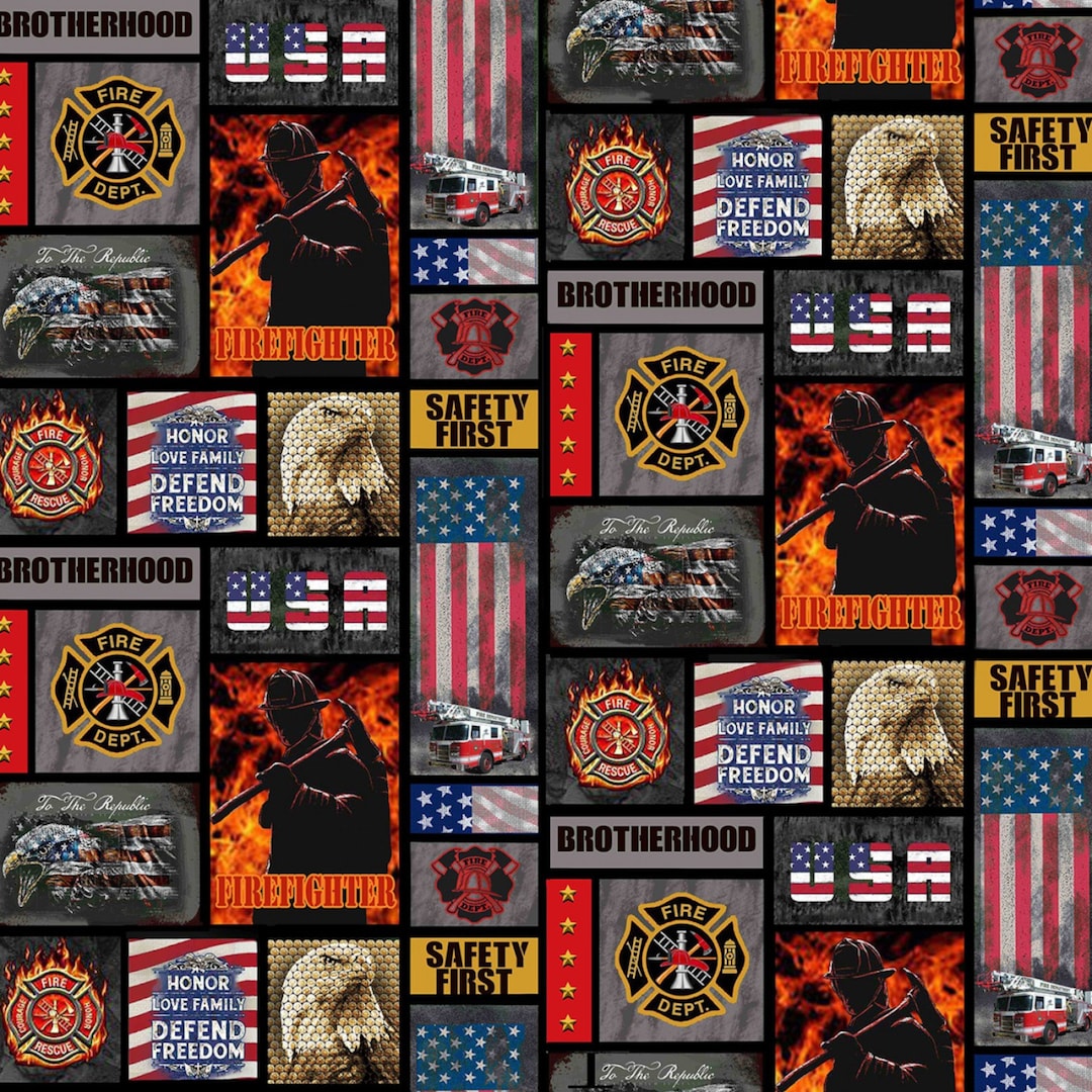 Firefighter Block - Sykel Enterprises 1339FF - Premium Cotton Quilt ...