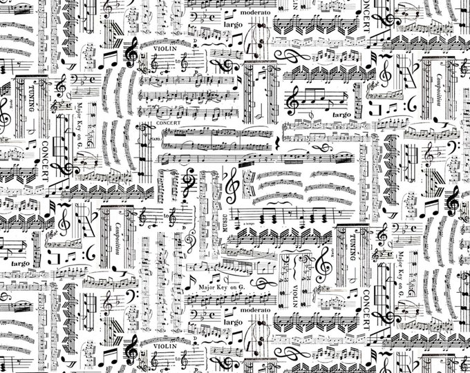 Music Sheets - Timeless Treasures Orchestra Collection Cotton Quilting ...