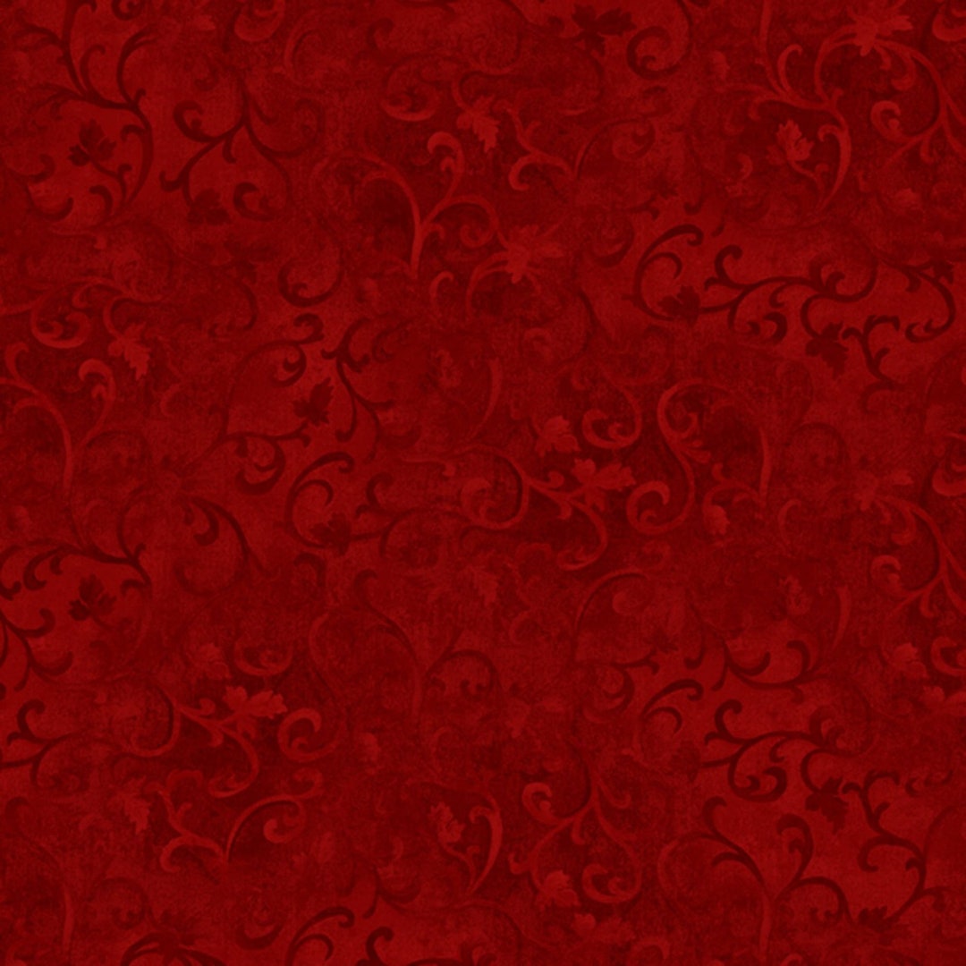 Dark Red Scroll - Wilmington Prints Essentials Premium Cotton Quilting ...
