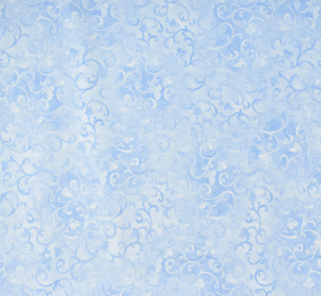 Light Blue Scroll - Wilmington Prints Essentials Premium Cotton ...