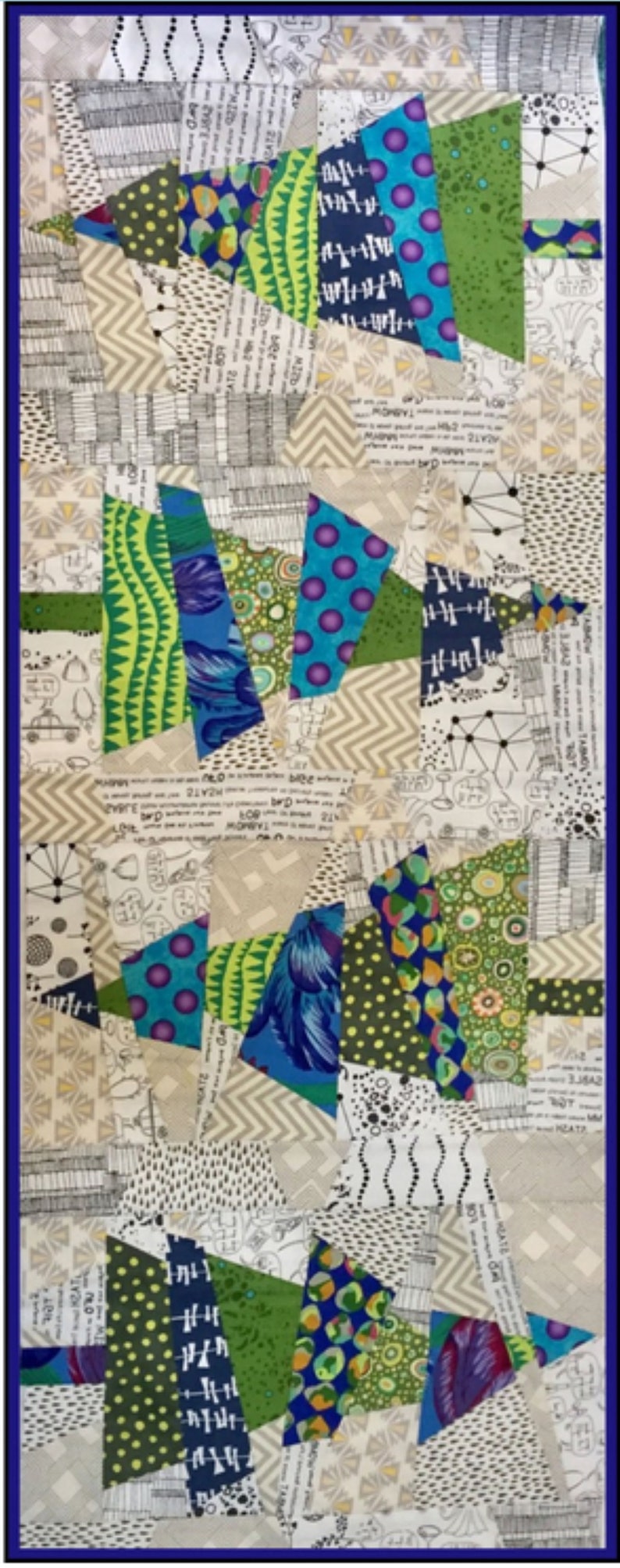 Crazy Christmas Trees Table Runner Quilt Pattern Cut Loose - Etsy