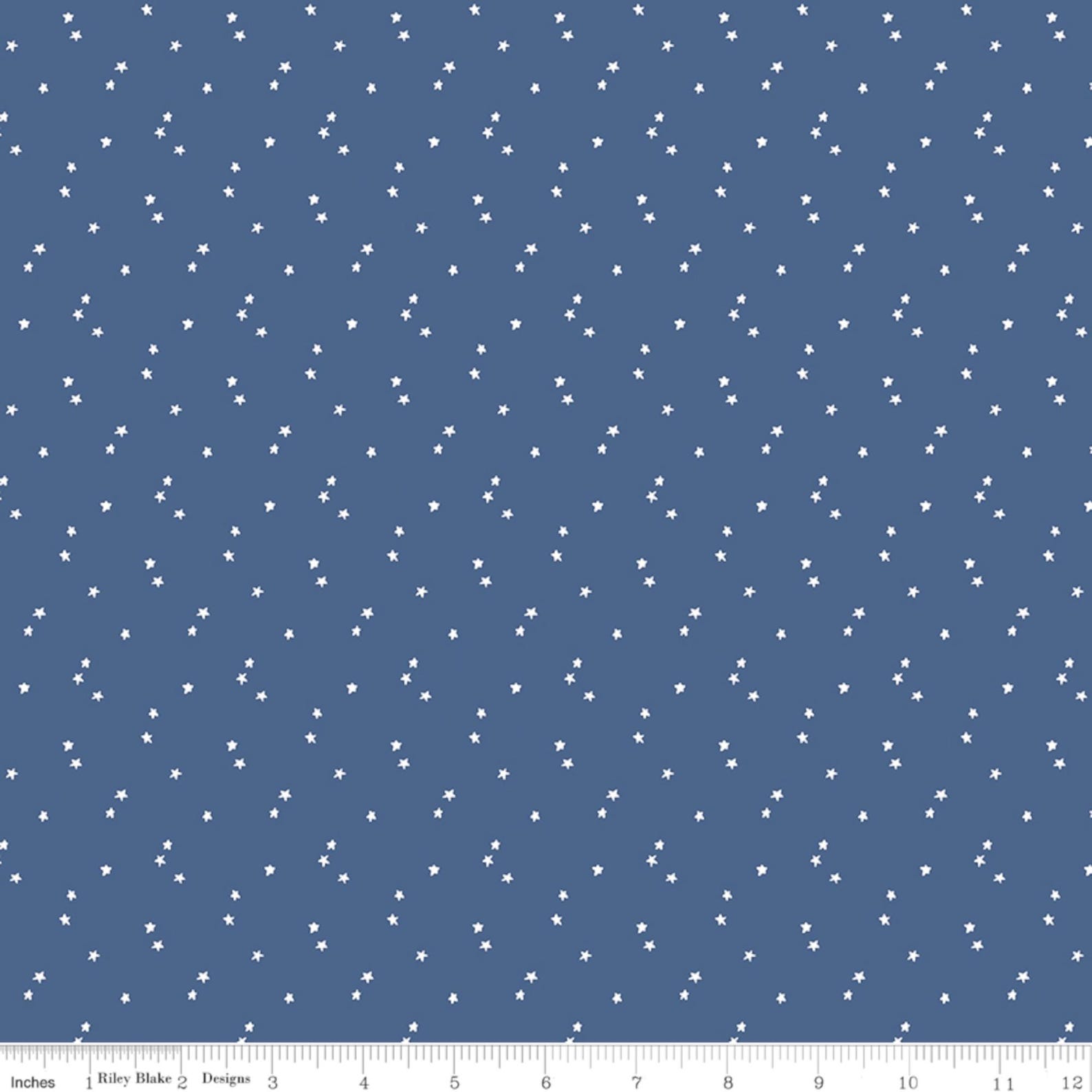 White Stars on Blue - Riley Blake Designs Seasonal Basics - Premium ...