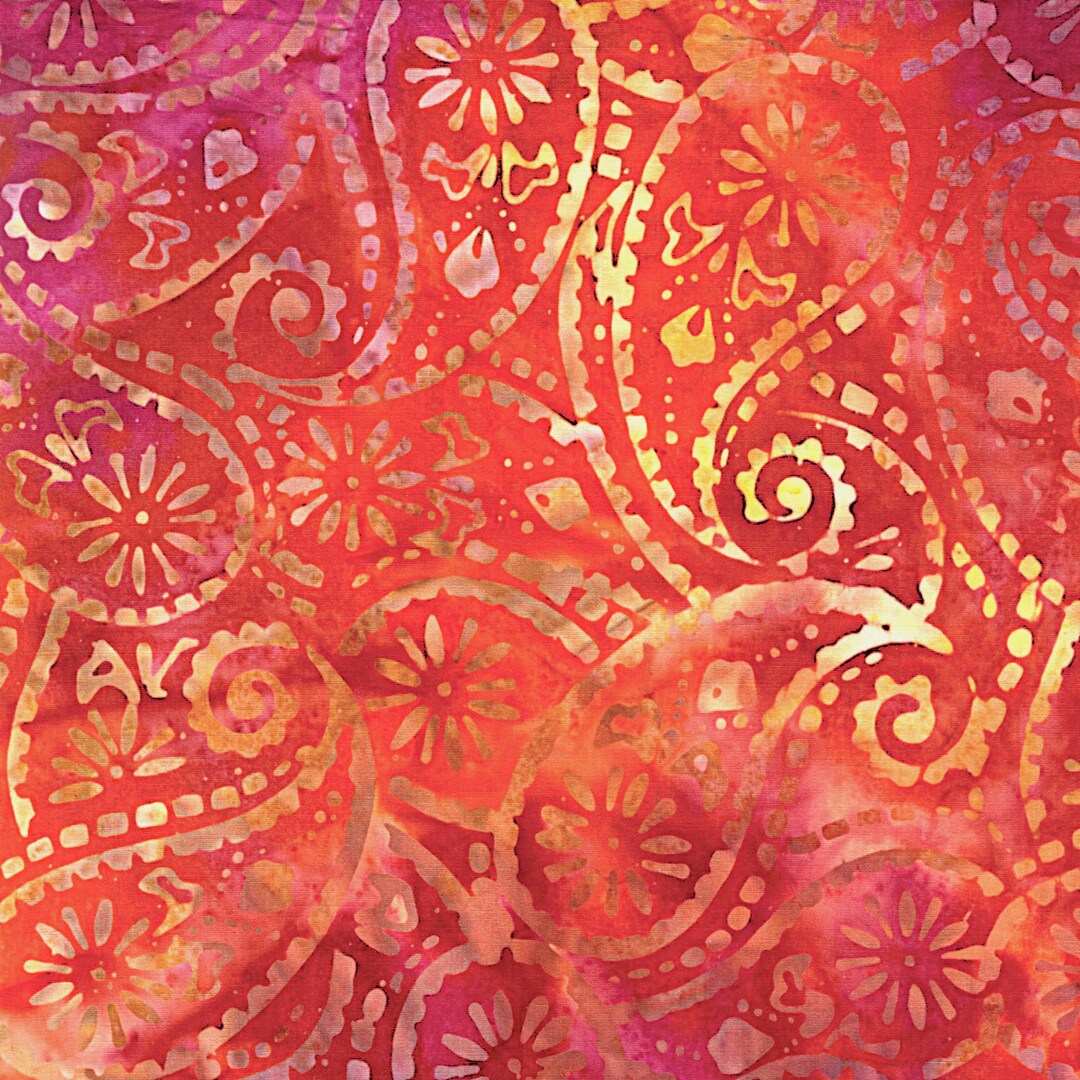 Fruit Punch Paisley Batik - Benartex Bali Palettes Summer Collection ...