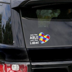 See the Able Not the Label Vinyl Decal Autism Awareness - Etsy
