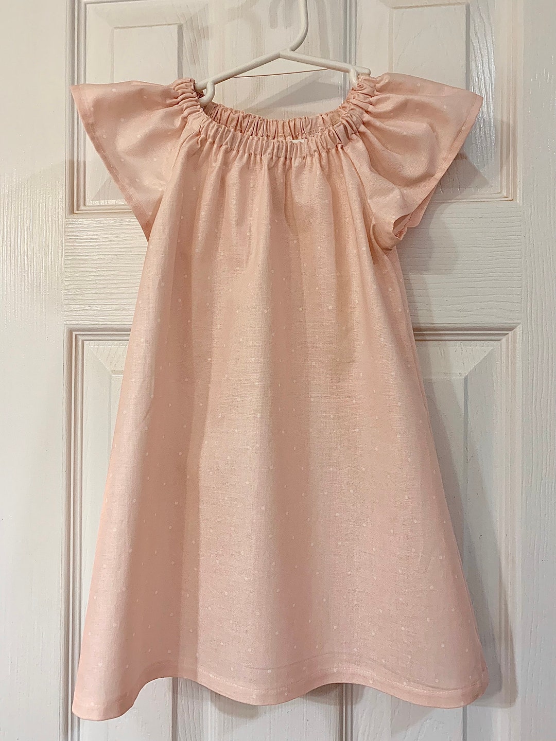 Pink Peasant Dress Flutter Dress Peasant Dress Pink Dress Girls Dress ...