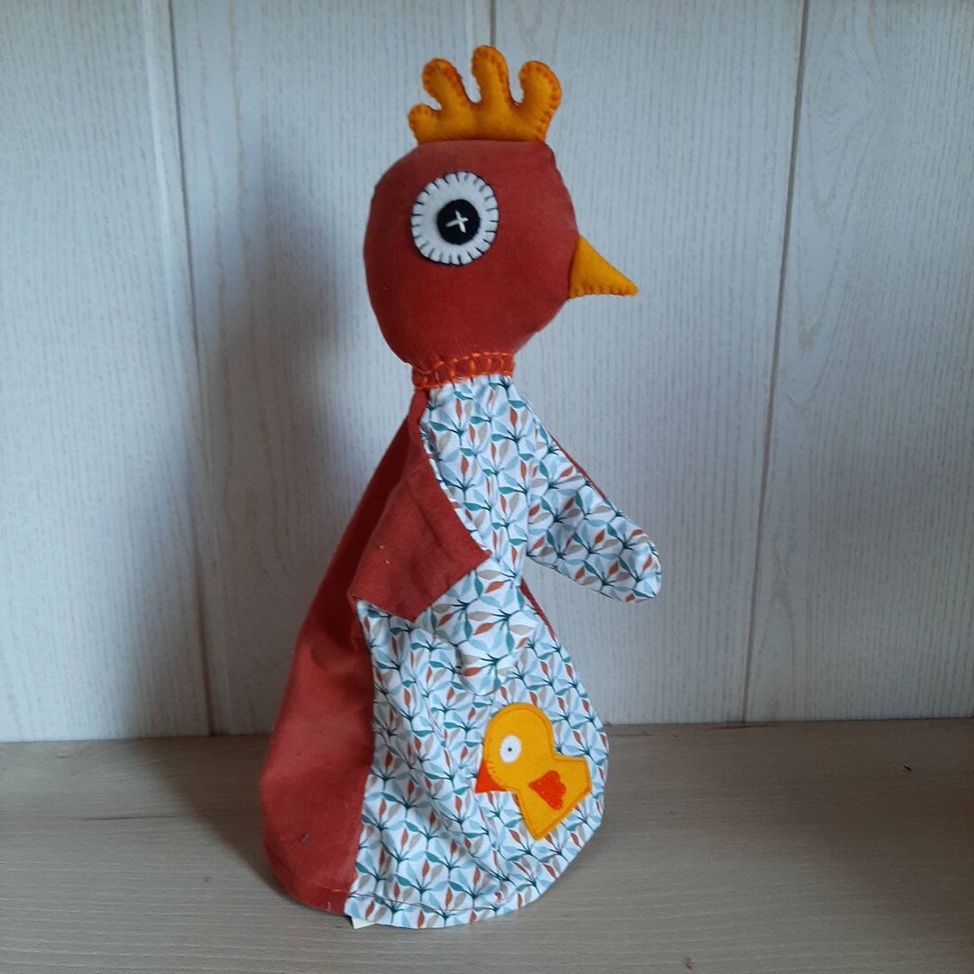 Puppet Poule Rousse in Fabric to Play - Etsy