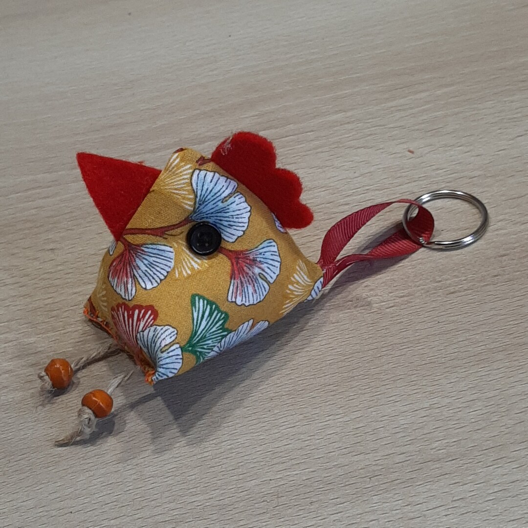 Little Hen Fabric Key Ring - Etsy