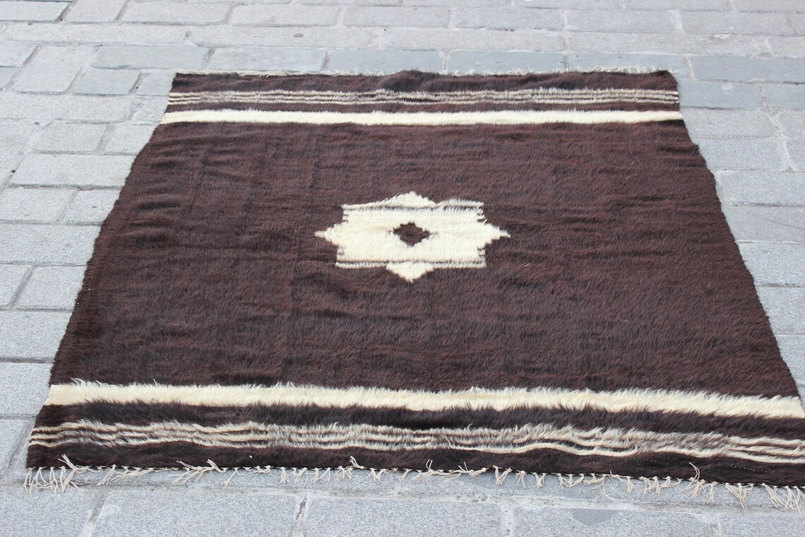 Black Nomadic Rug5x4.2ft154x128 Cmdecorative - Etsy