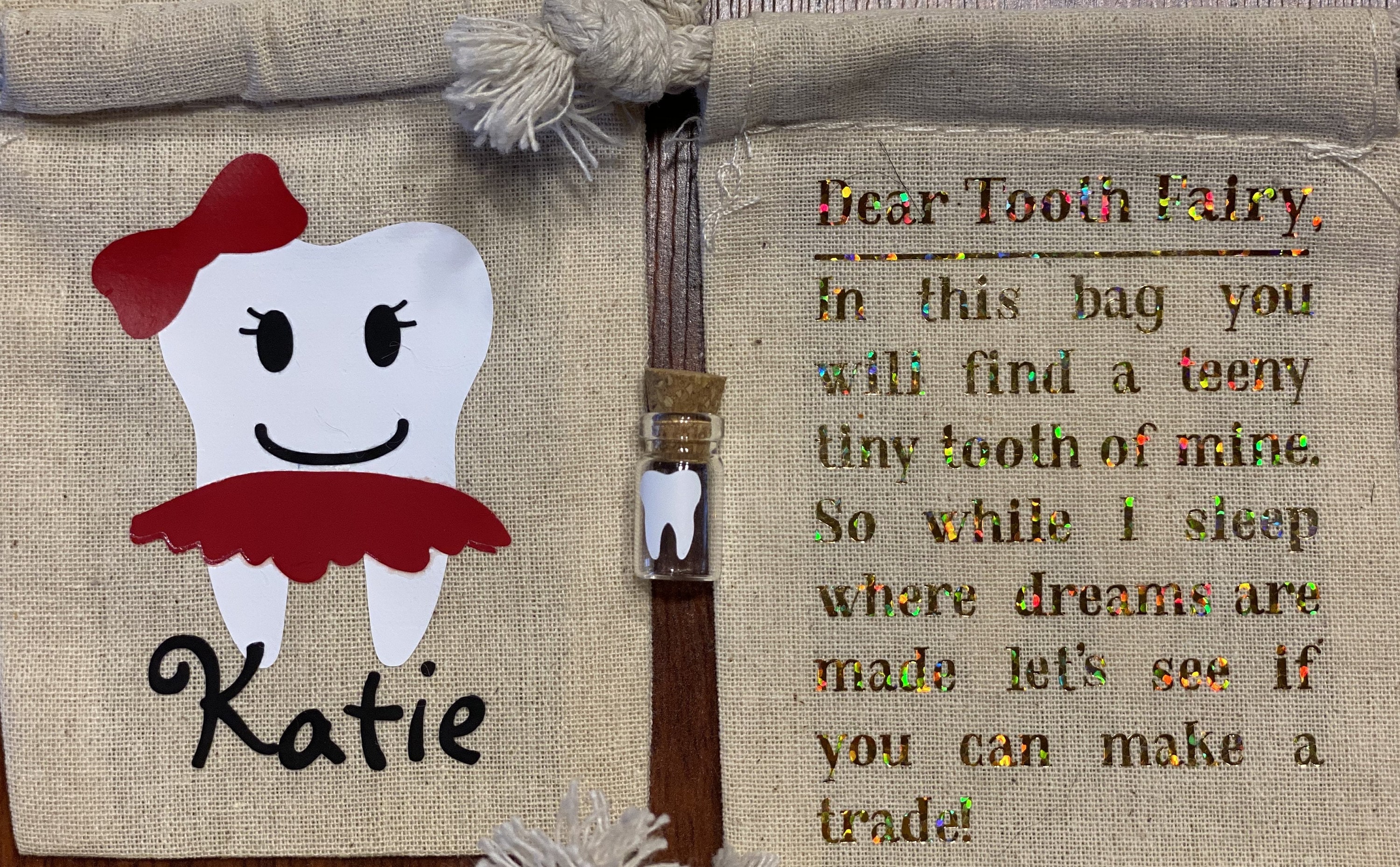 Tooth Fairy Bag &jar, Keepsake, Personalized,tooth Fairy Poem, Stocking ...