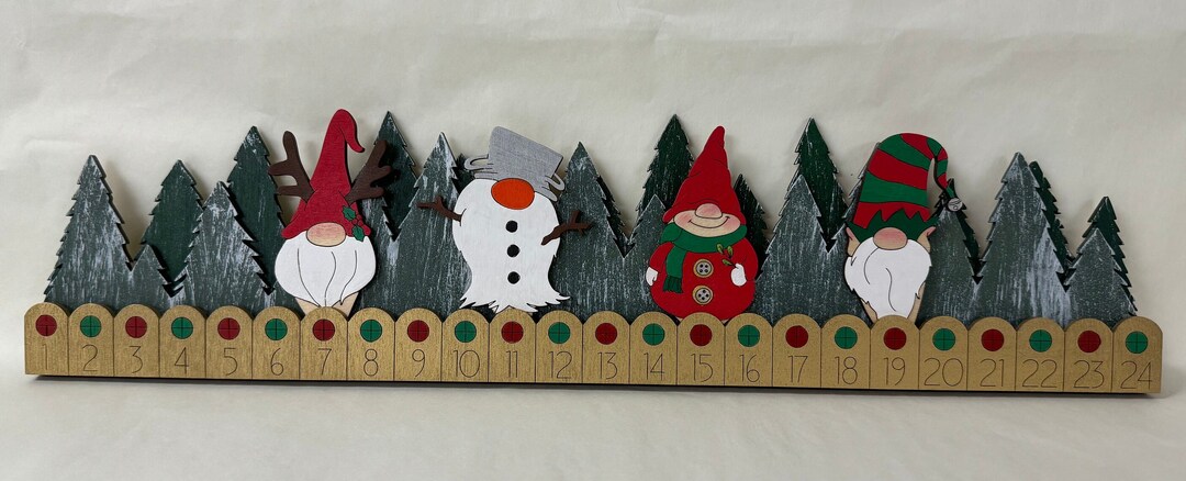 Gnome Christmas Countdown Set, Gift for Kids, Days Till Christmas, - Etsy