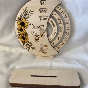 Perpetual Calendar, Bumble Bee, Gift, Laser Cut, Engraved, Desktop ...