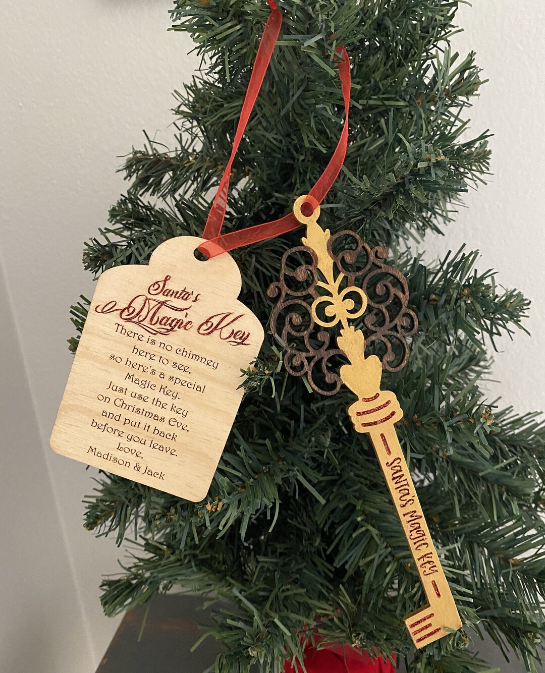 Personalized Santa Magic Key & Poem Set: Hand-painted Christmas ...