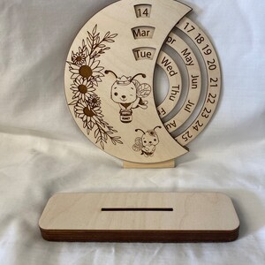 Perpetual Calendar, Bumble Bee, Gift, Laser Cut, Engraved, Desktop ...