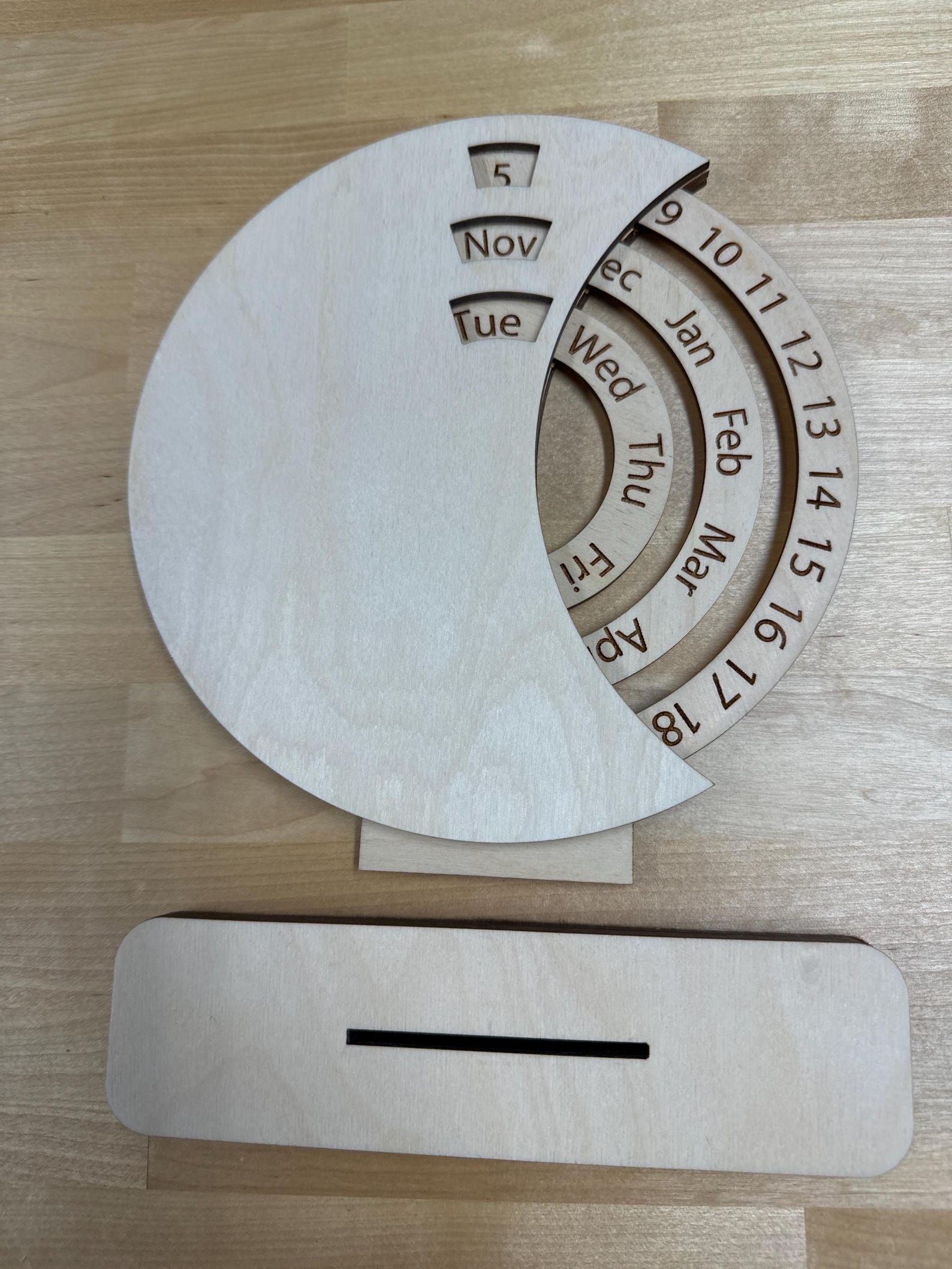 Perpetual Calendar, Gears , Gift, Laser Cut, Removable Stand, Engraved ...