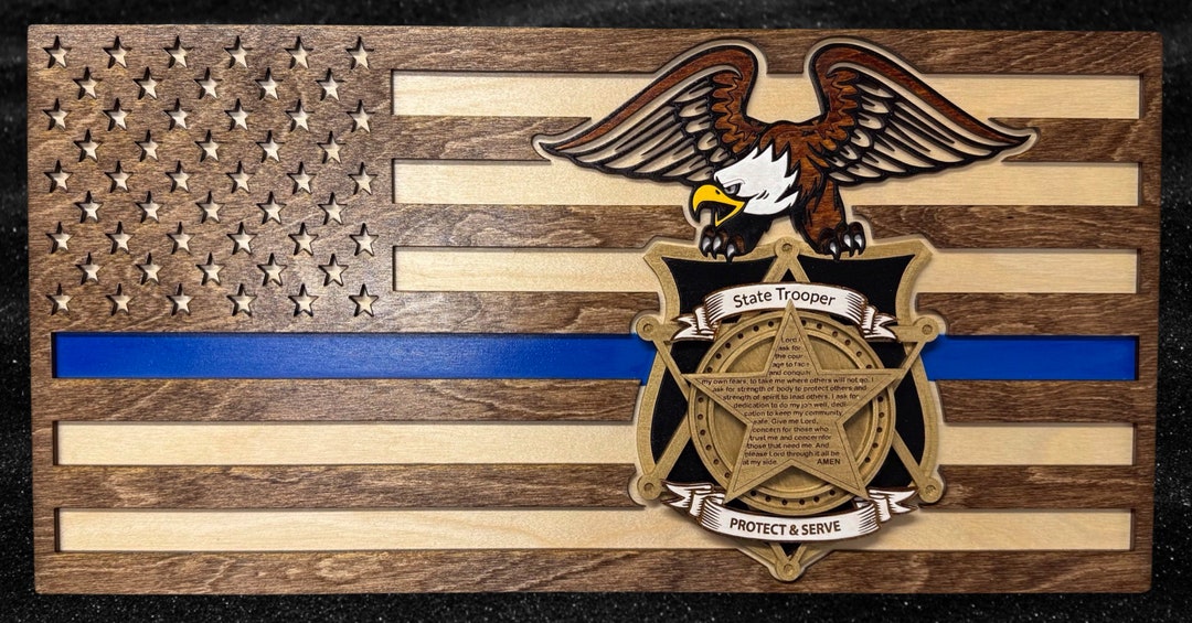 Blue Line Flag, Back the Blue, State Trooper, Police Flag, Personalized ...