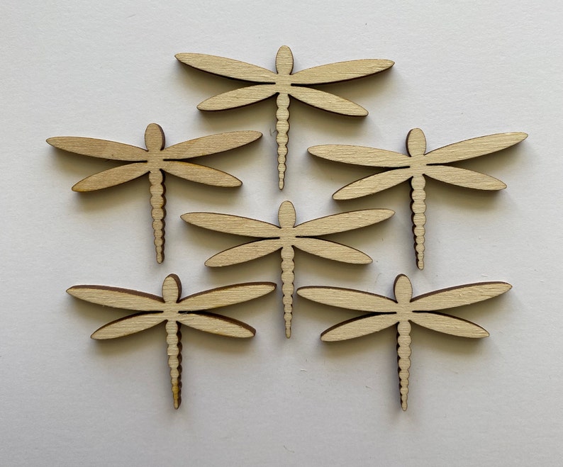 Laser Cut Wood Dragonfly Shapes: Unfinished Craft Cutouts, Set of 6 - Etsy