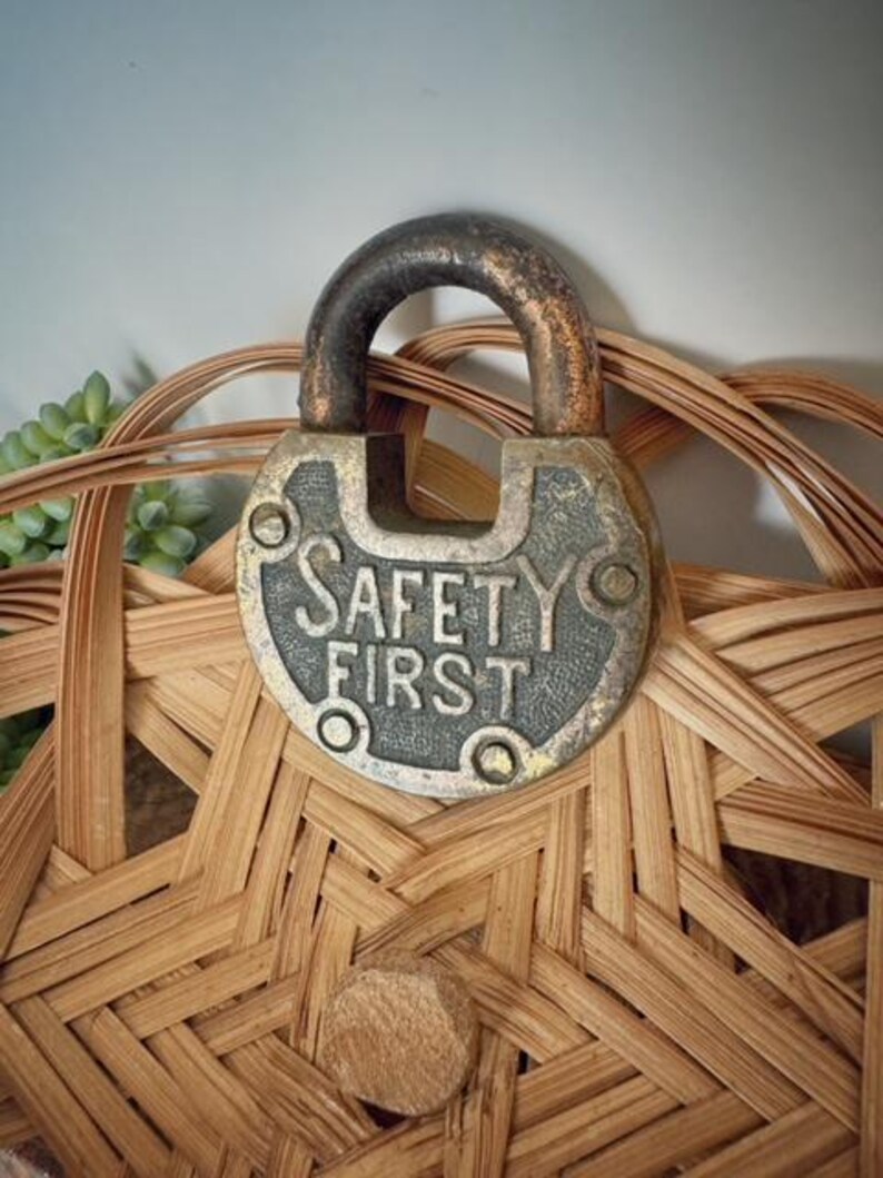 Vintage Safety First Brass Padlock no Key Home Decor Accessories, Retro ...