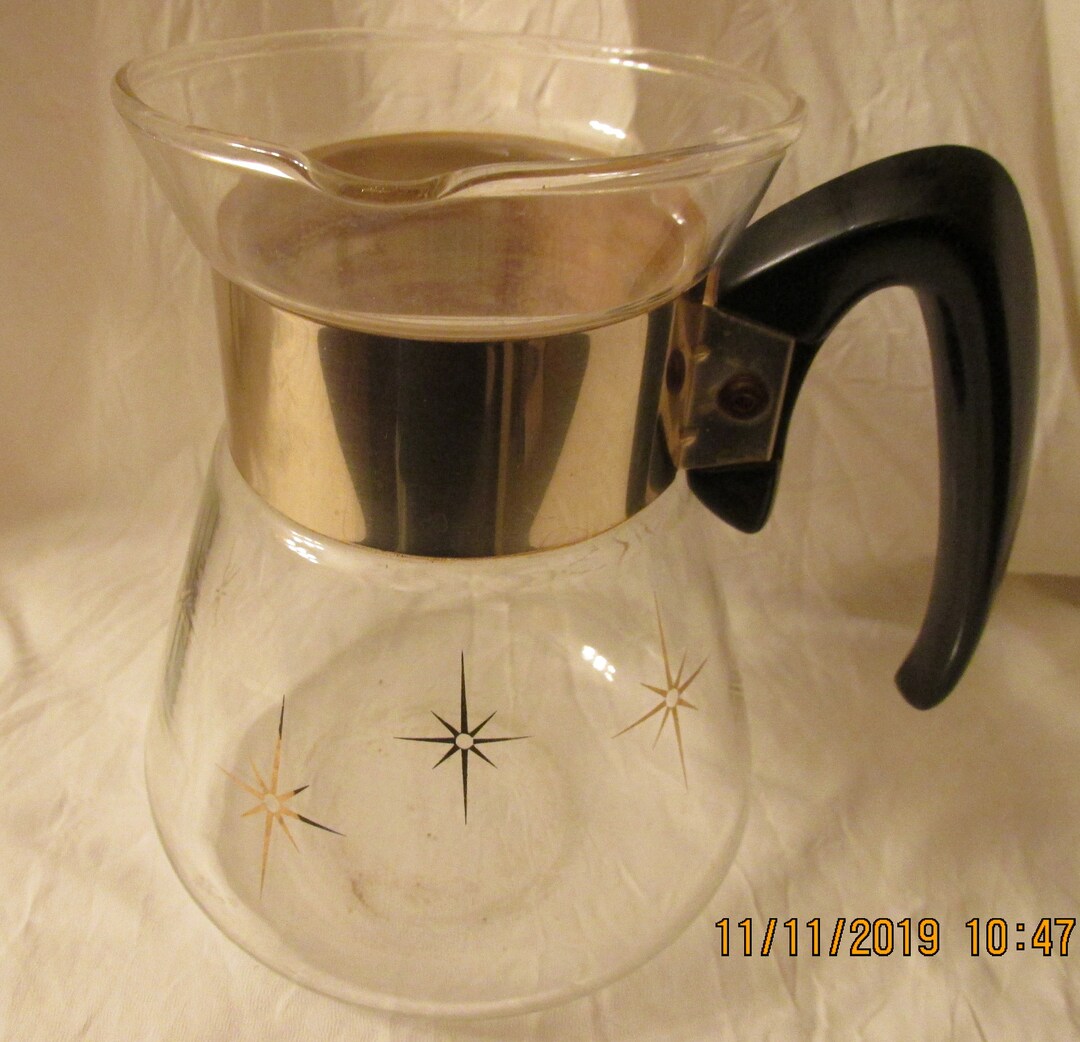 Corning Ware Coffee Carafe Gold Starburst Pattern 6 Cup - Etsy
