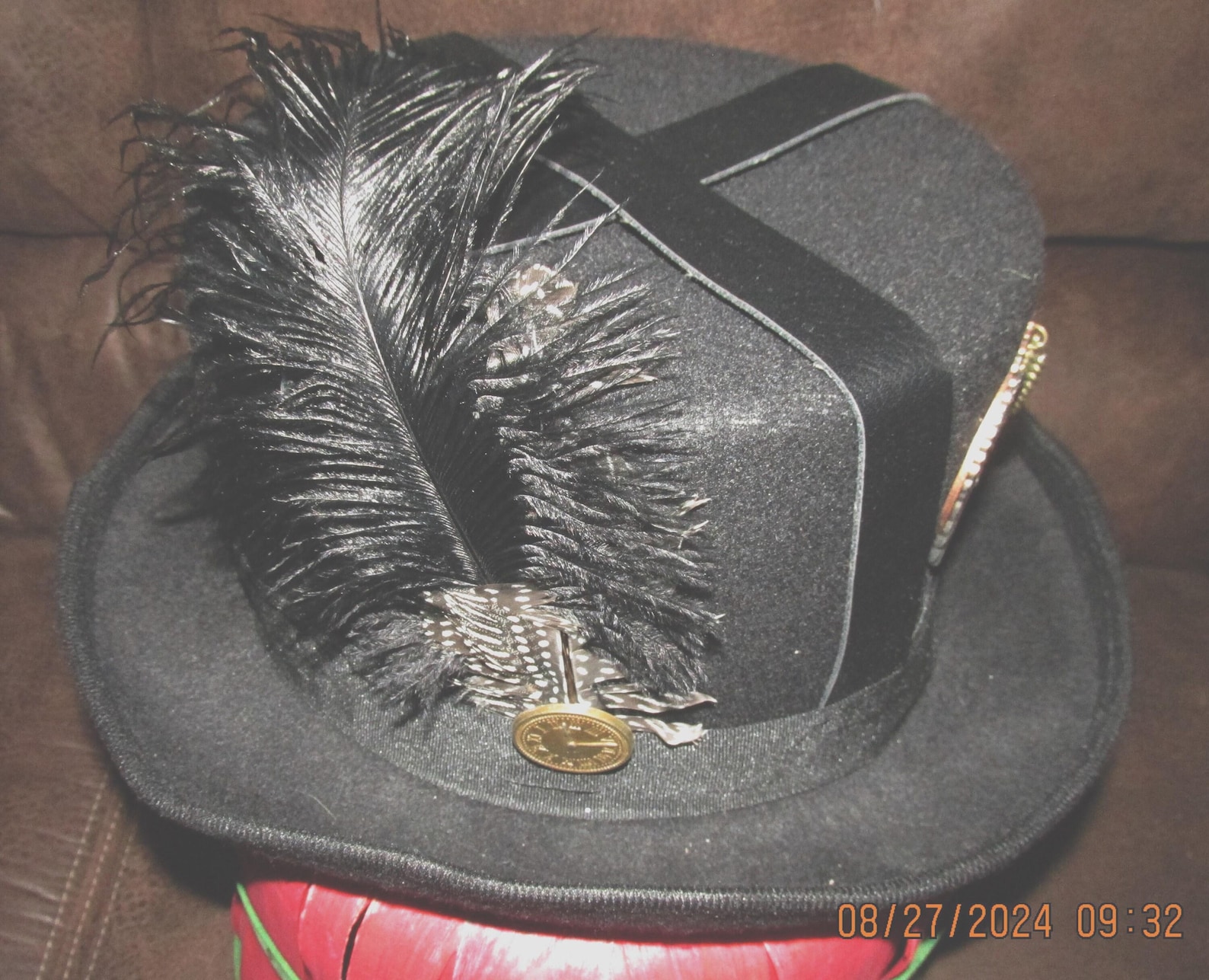 Steampunk Period Black Crow Hat With Gears and Feathers Halloween Hat ...