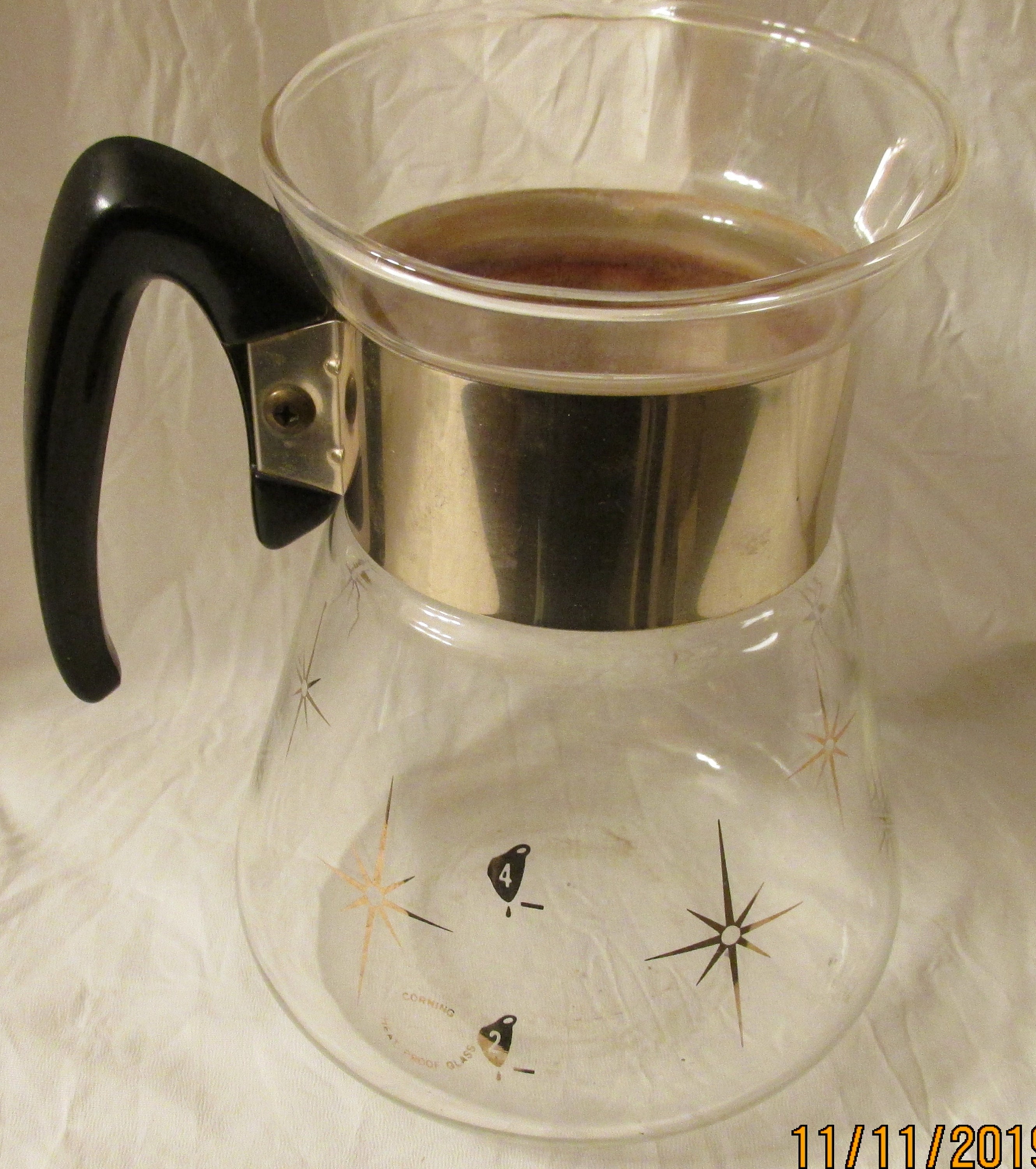Corning Ware Coffee Carafe Gold Starburst Pattern 6 Cup - Etsy