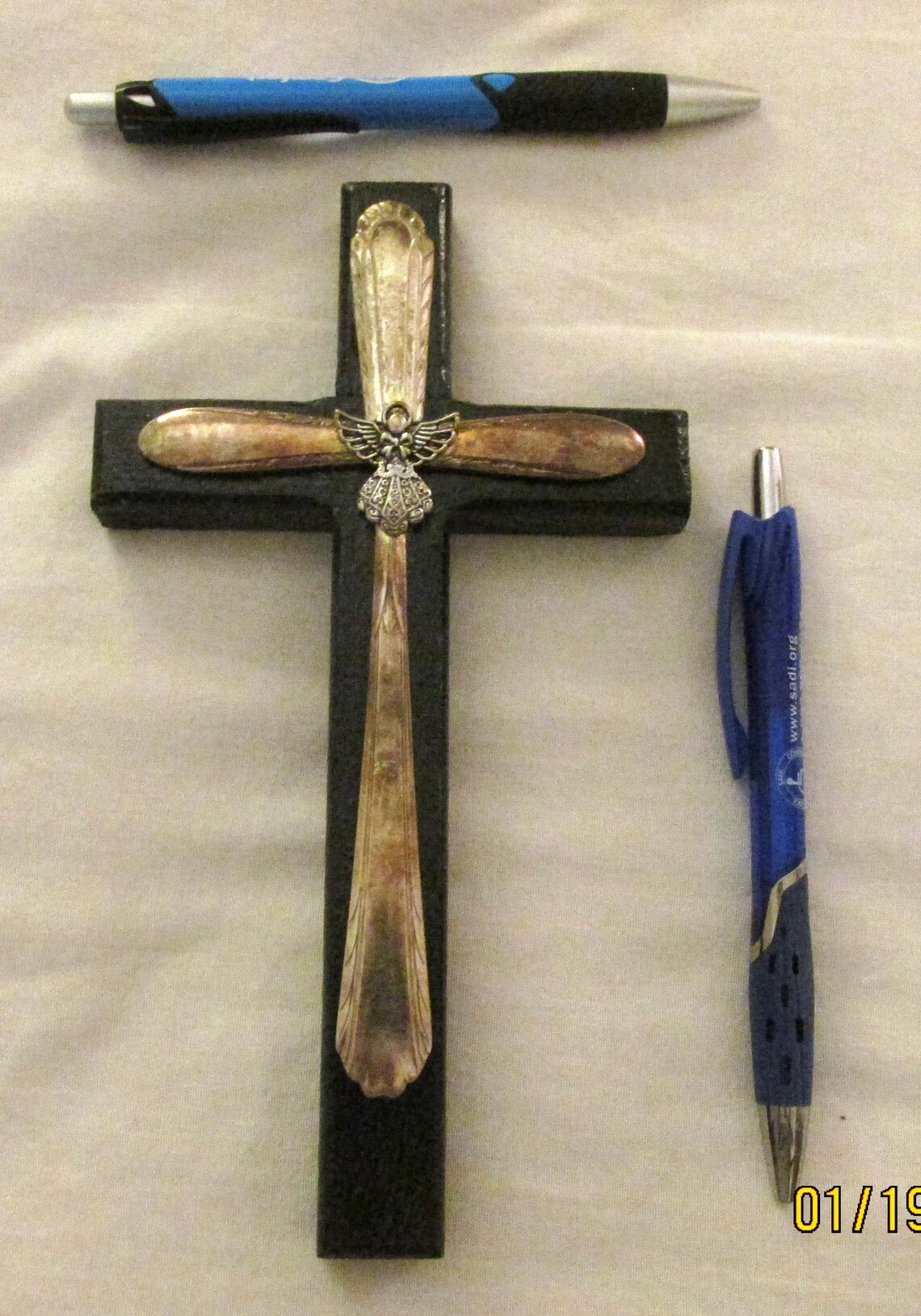 Wooden Silverware Cross 8 Inches High Wall Hanging - Etsy