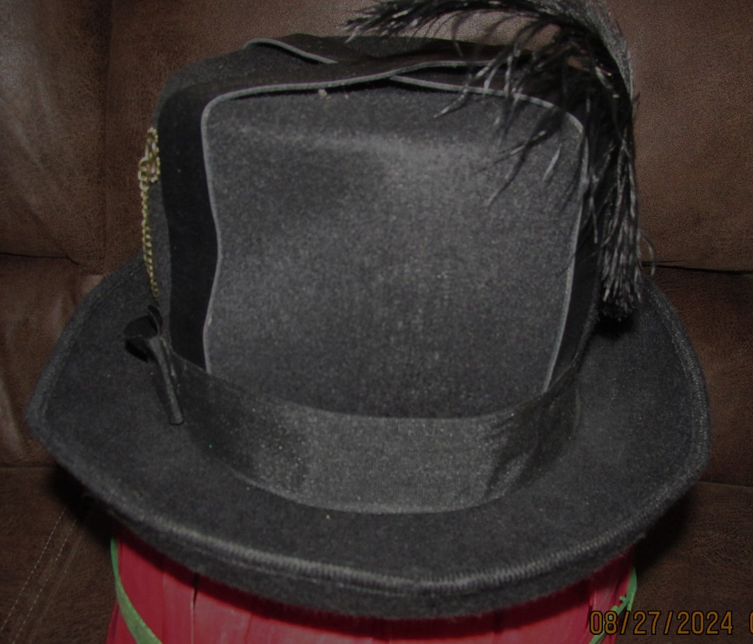 Steampunk Period Black Crow Hat With Gears and Feathers Halloween Hat ...